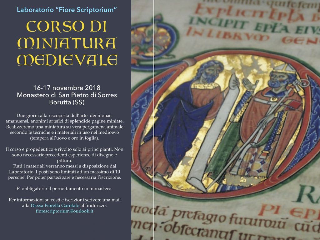 Corso di Miniatura Medievale a San Pietro di Sorres - Casteddu On line